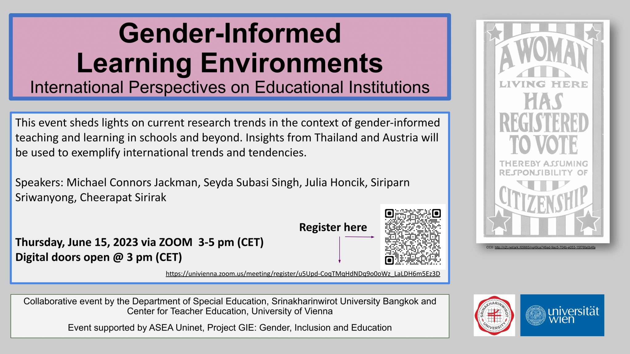 ASEA-UNINET Webinar "Gender-Informed Learning Environments" - ASEA-UNINET